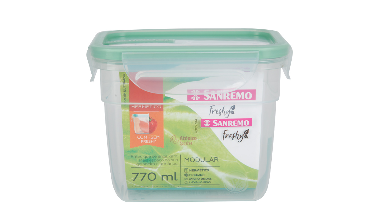 recipiente hermético rectangular freshy sanremo 770ml